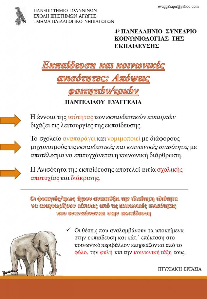 Posters - 4ο Πανελλήνιο Συνέδριο Κοινωνιολογίας της Εκπαίδευσης